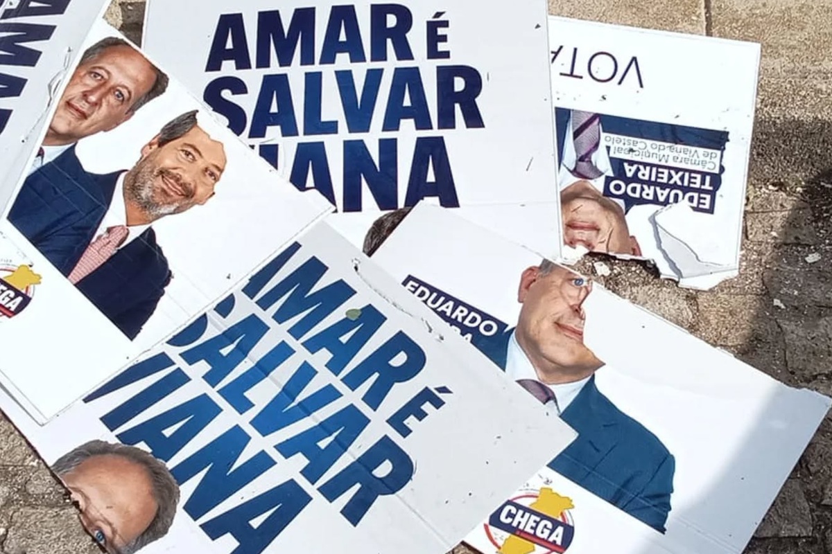 Cartazes do CHEGA são vandalizados em Darque - Viana ao Minuto